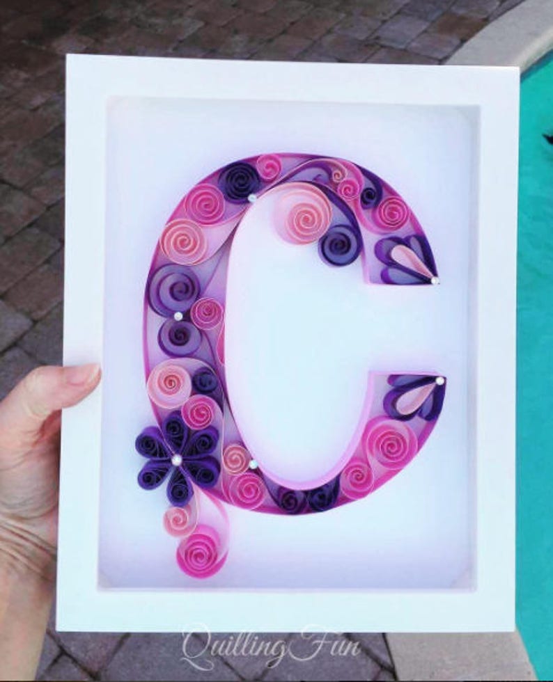 Custom Quilled Initial Art: Personalized Nursery Decor (8x10) - Etsy