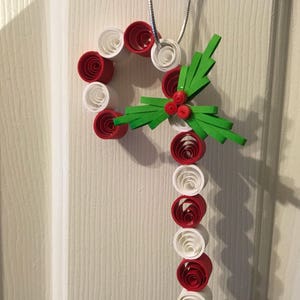 Quilled Candy Cane Ornament - Etsy