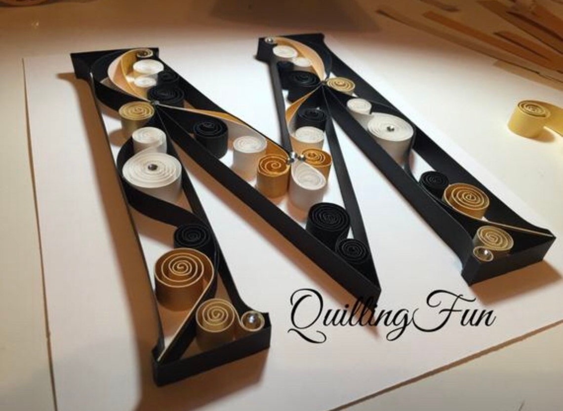 Custom Quilled Initial or Monogram 8x10 - Etsy