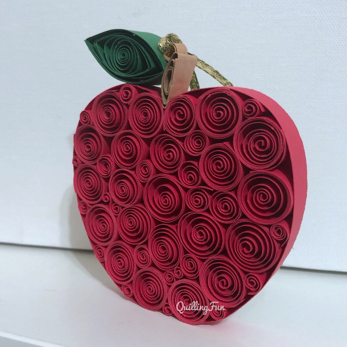 Paper Quilled Apple Ornament, Apple Decoration, Teacher Gift, Teacher ...