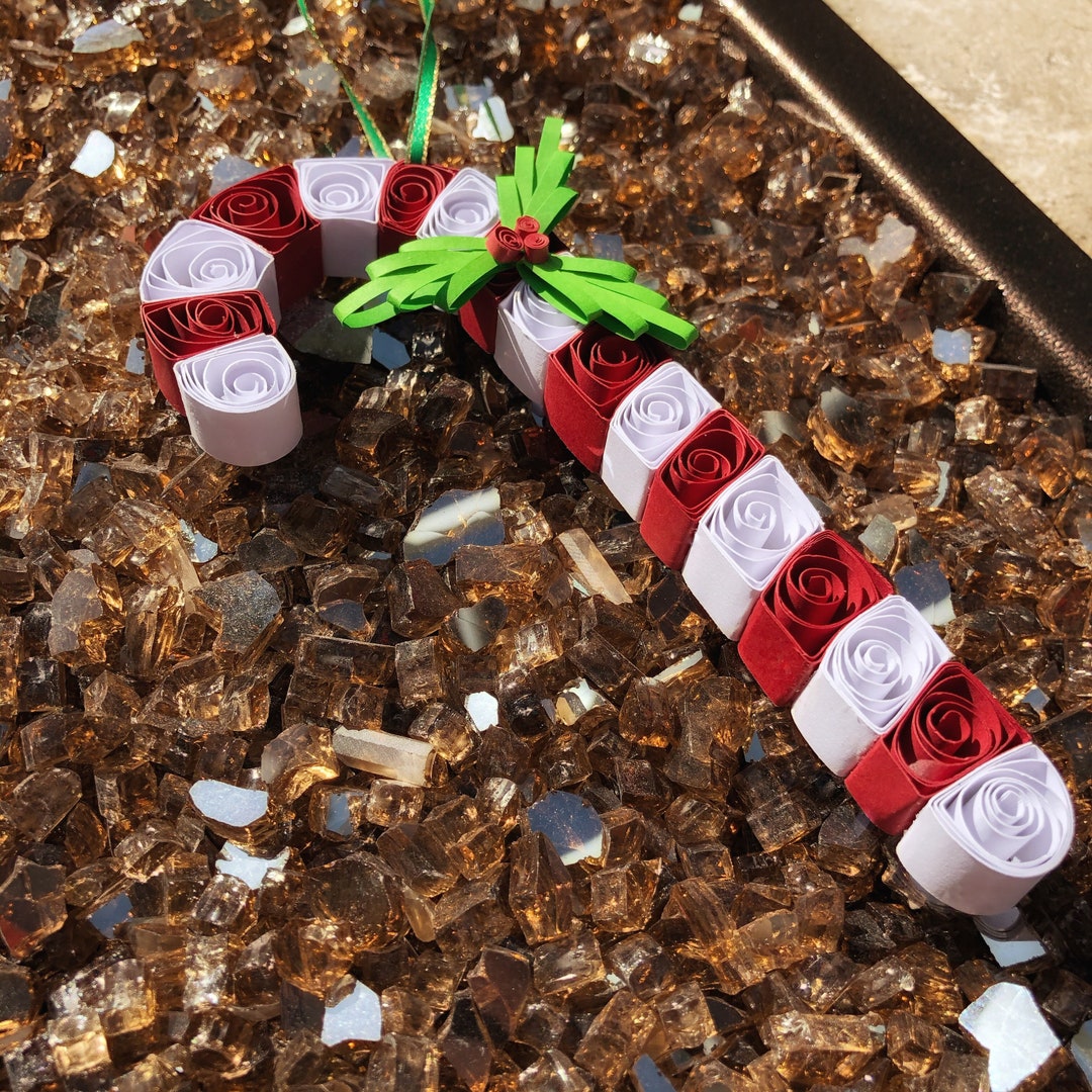 Quilled Candy Cane Ornament: Handmade Paper Art Christmas Decoration ...