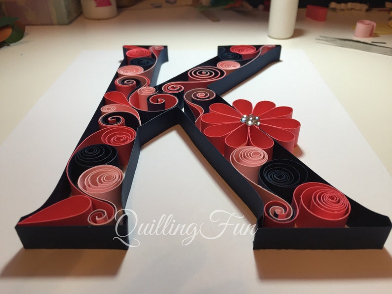 Custom Quilled Initial Art: Personalized Nursery Decor (8x10) - Etsy