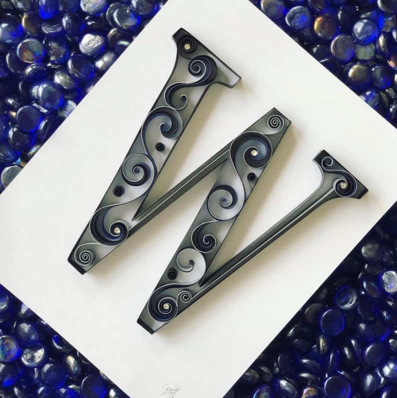 Custom Quilled Initial Art: Personalized Nursery Decor (8x10) - Etsy