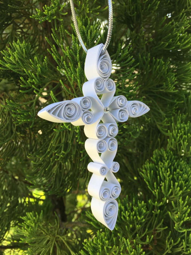 Quilled Paper Art Cross Ornament Christmas Ornament | Etsy