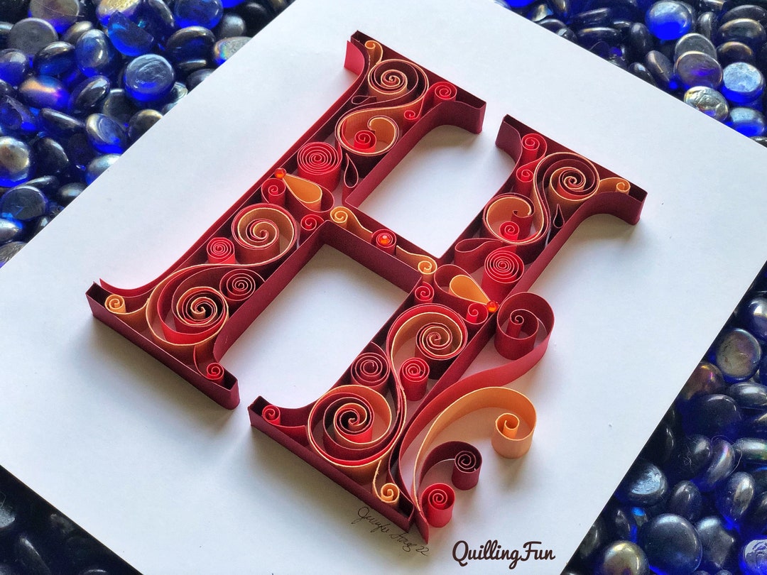 Quilled Monogram Paper Craft, (8x10) Personalized Nursery Decor or Wall ...