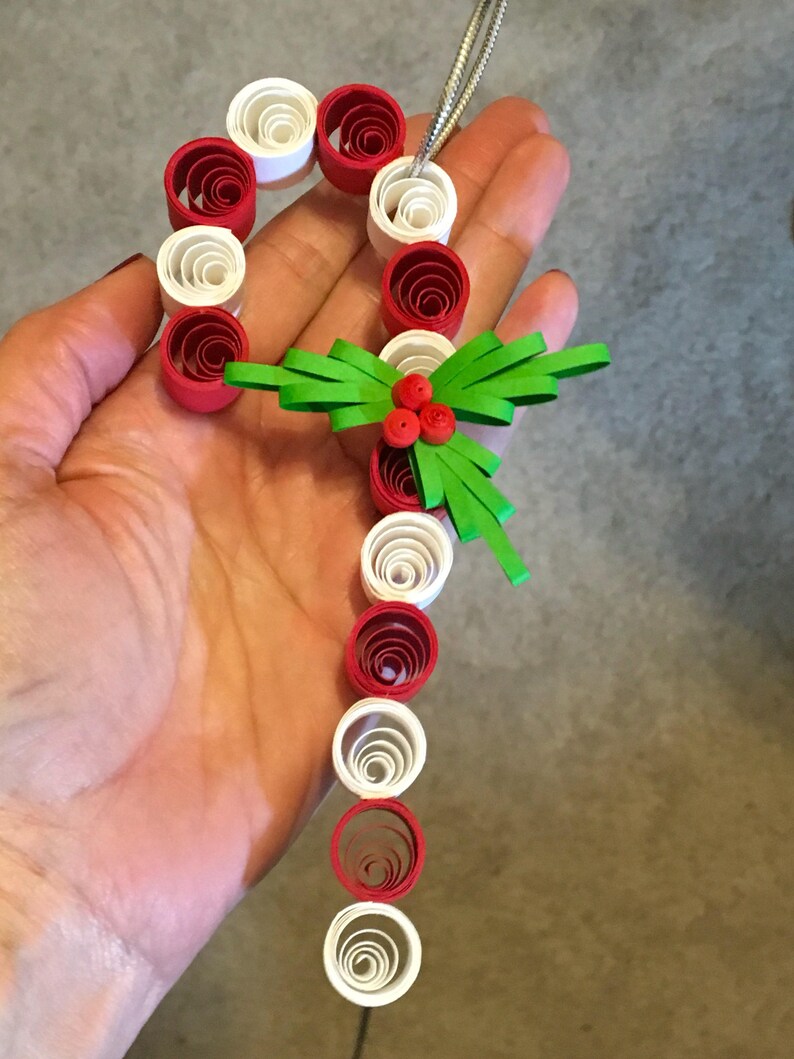 Quilled Candy Cane Ornament - Etsy