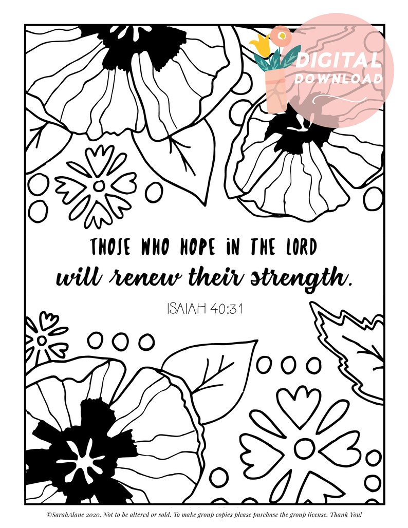 HOPE Coloring Bundle, Printable Coloring Pages, Christian Coloring ...