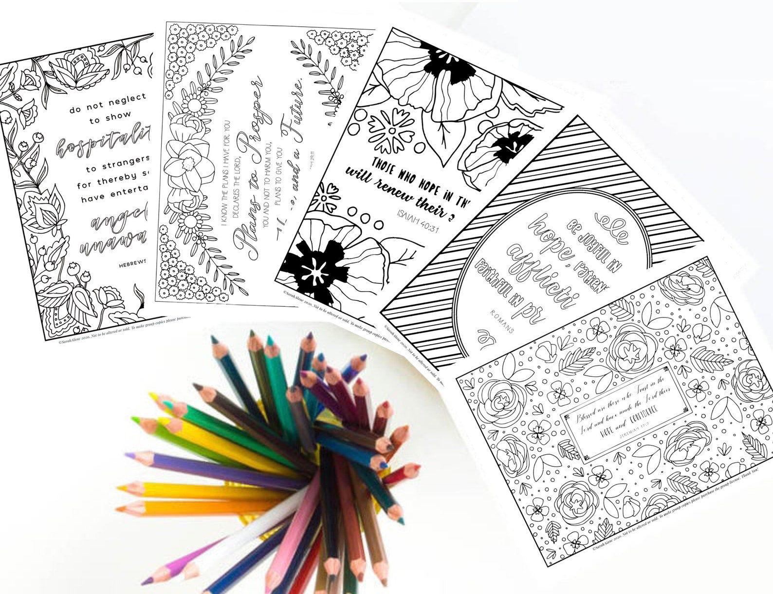 HOPE Coloring Bundle, Printable Coloring Pages, Christian Coloring ...