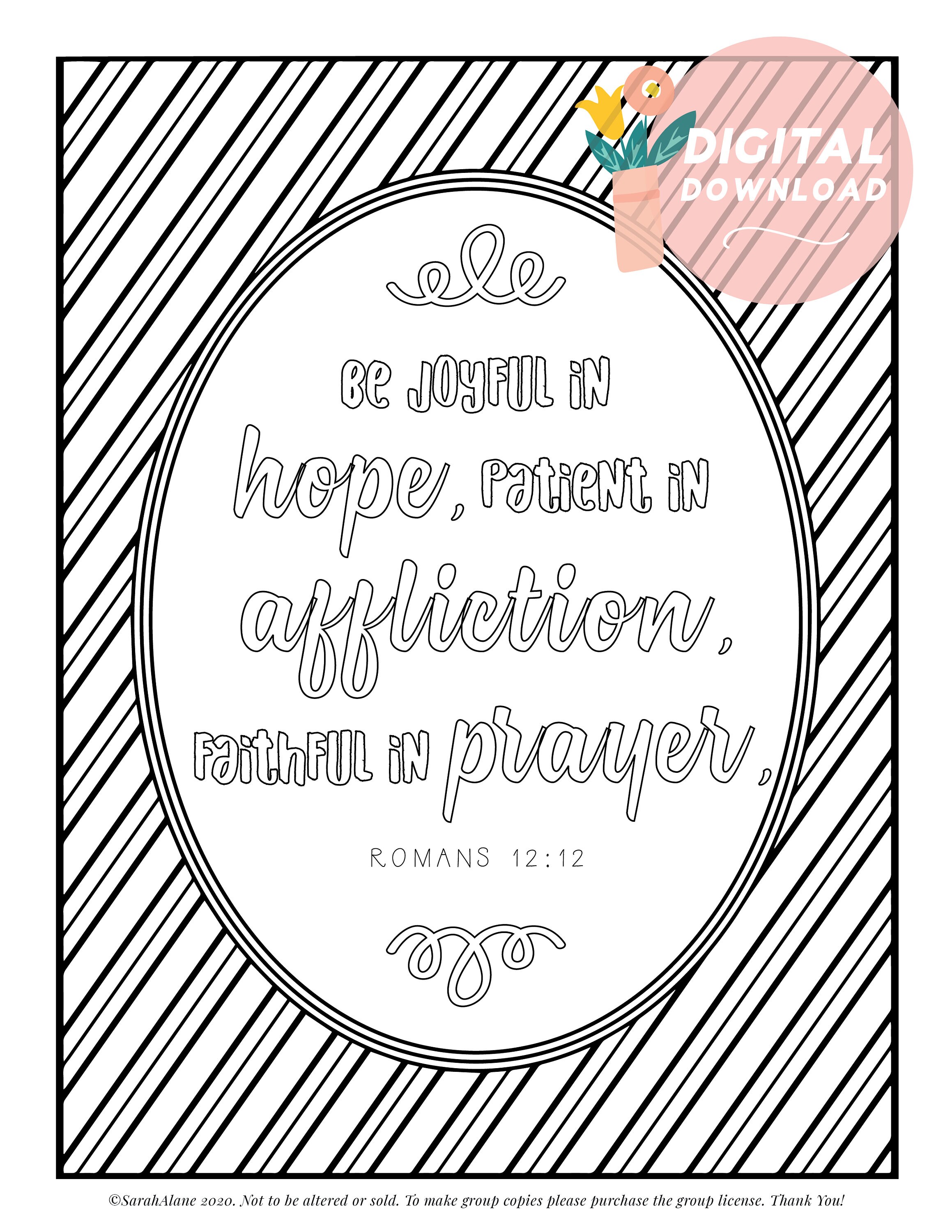 HOPE Coloring Bundle, Printable Coloring Pages, Christian Coloring ...