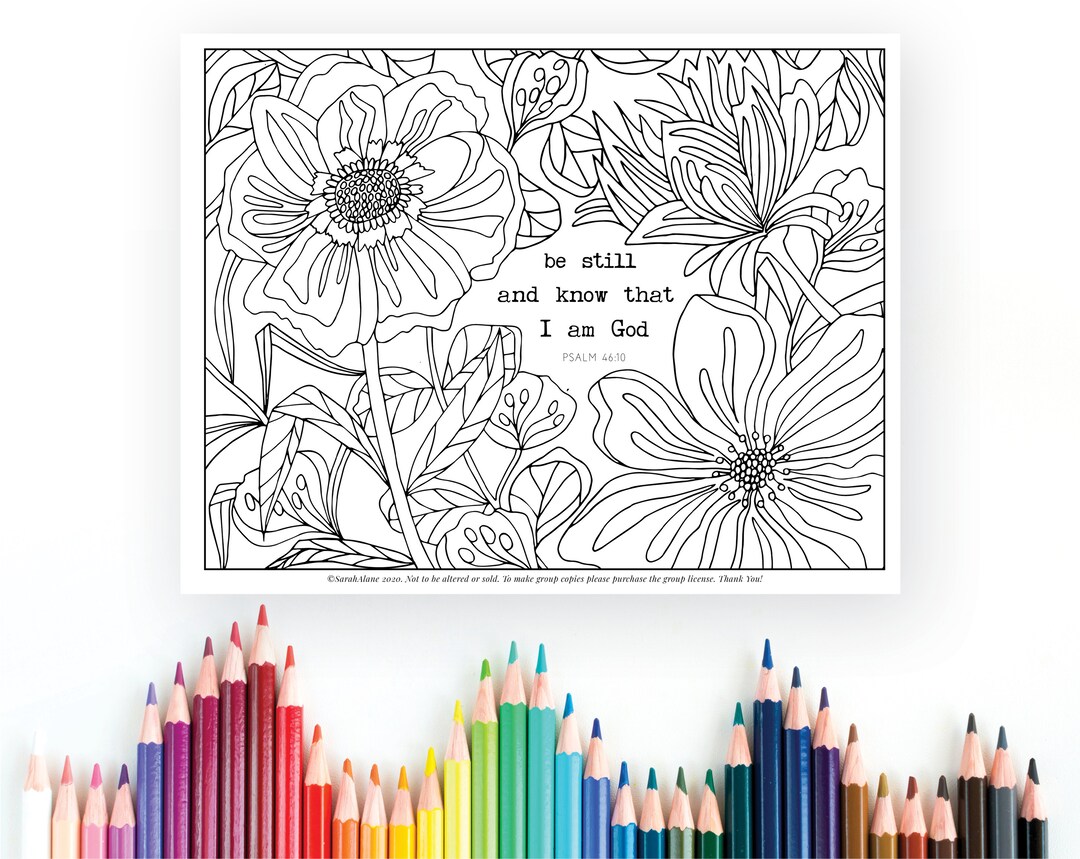 Be Still, Coloring Page, Psalm 46:10, Printable Coloring, Christian ...
