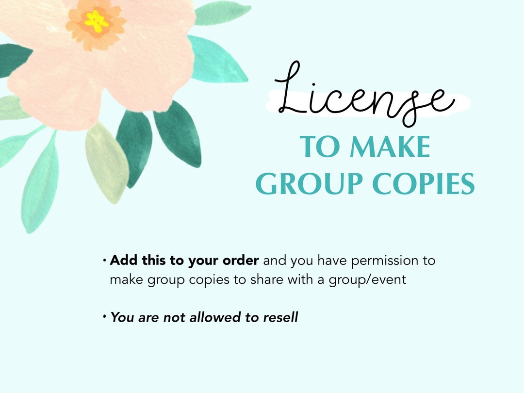 License to Make Group Copies, Add This to Your Order - Etsy