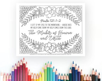 Psalm 121 Coloring Page - Etsy
