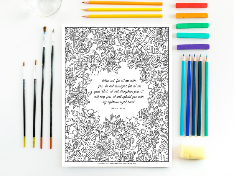 Fear Not for I Am With You Printable Coloring Page, Christian Coloring ...