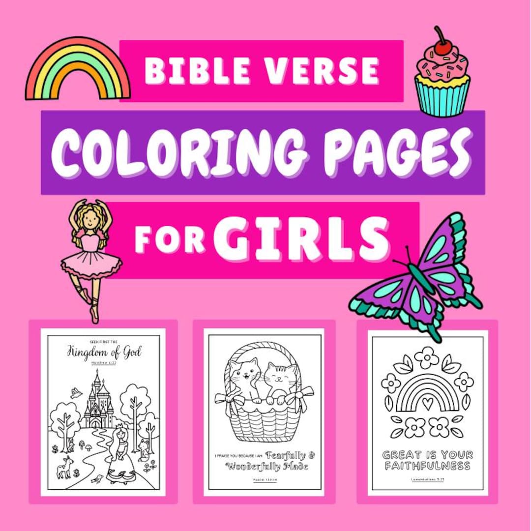 20 Bible Verse Coloring Pages for Girls | Printable Digital Download - Etsy