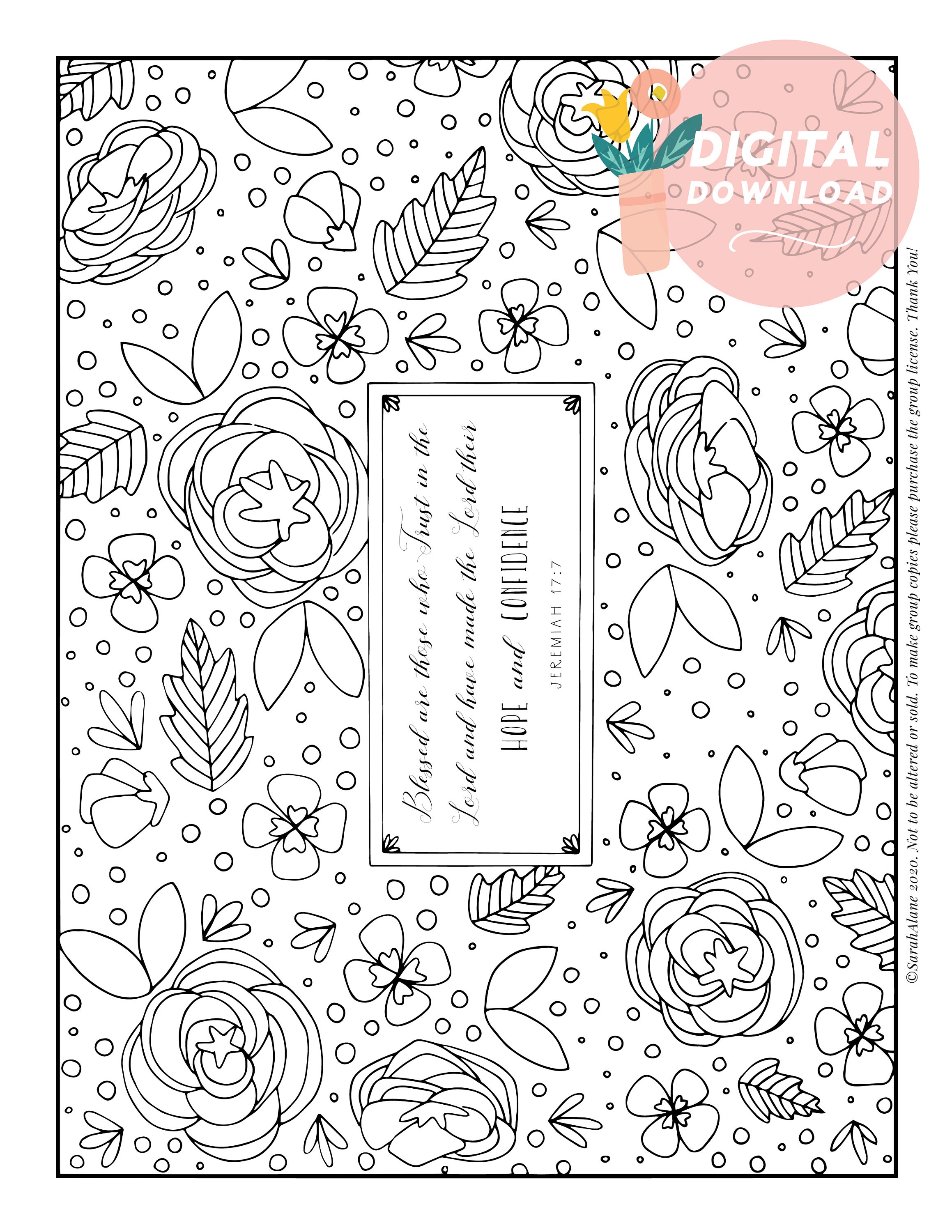 HOPE Coloring Bundle, Printable Coloring Pages, Christian Coloring ...