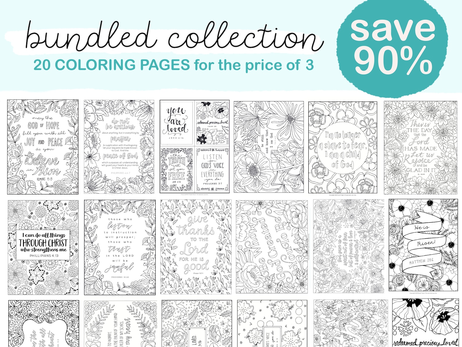 God of Hope, Coloring Page, Romans 15:13, Printable Coloring, Christian ...