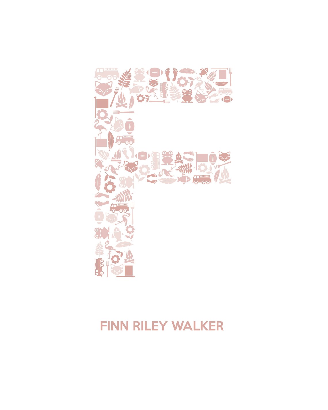 Custom Baby Art, Custom Letter, Letter F, Toddler Print, Animal ABC ...