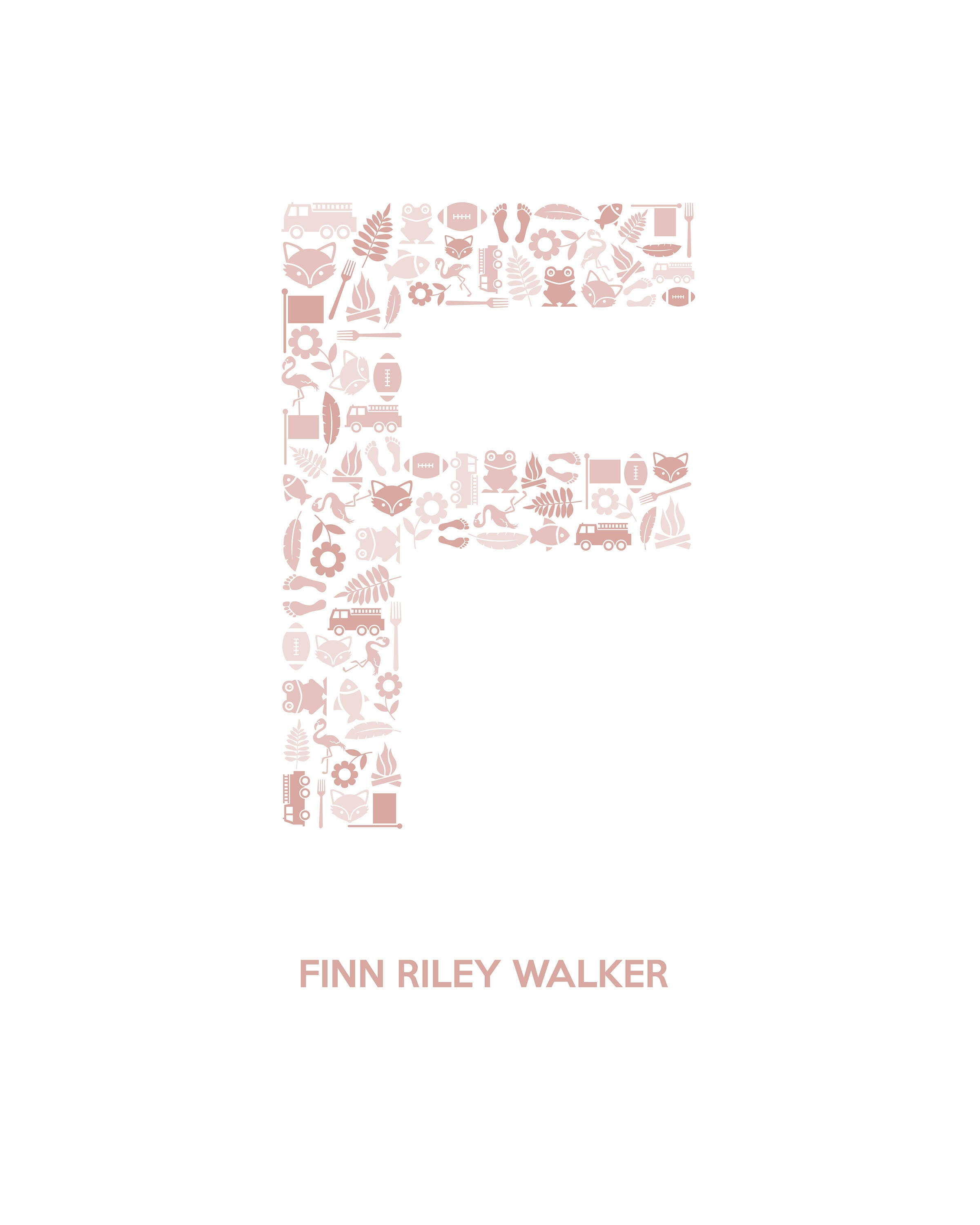 Custom Baby Art, Custom Letter, Letter F, Toddler Print, Animal ABC ...