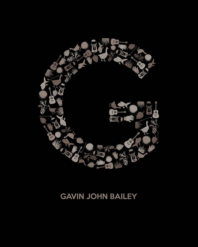 Custom Home Art, Custom Letter, Letter G, Toddler Print, Animal ABC ...