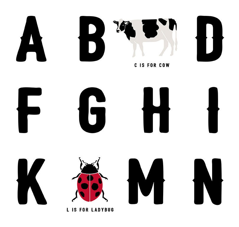 Alphabet Wall Decor, Instant Download, Toddler Poster, Printable Art ...