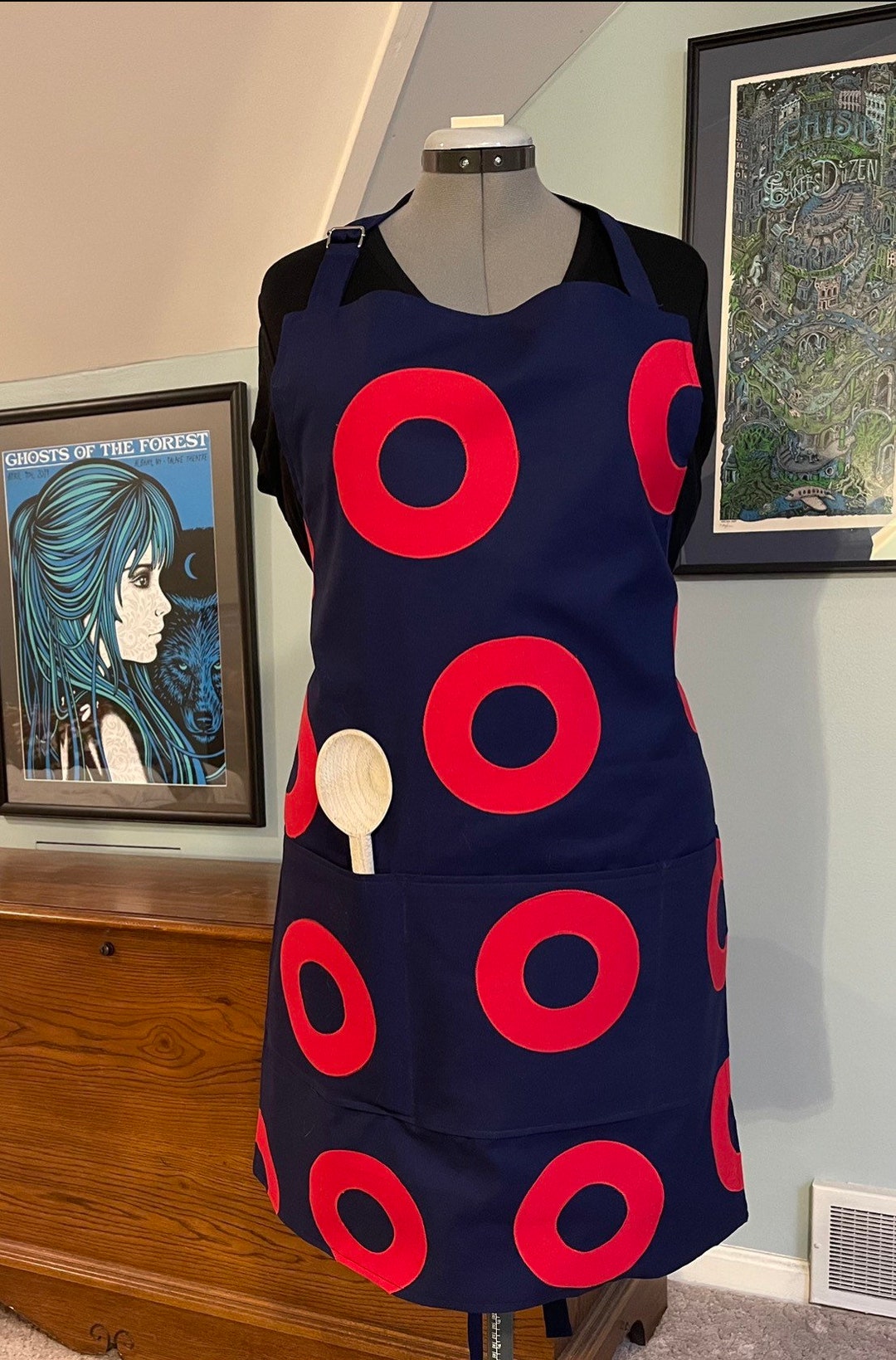 Blazin' Donuts Phish Donut Reversible Kitchen Apron Custom Order S/M L ...