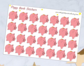 Piggy Bank Stickers | Etsy