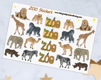 Zoo Stickers | Etsy