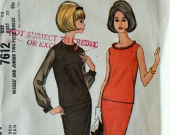 Uncut 1960s Vogue Vintage Sewing Pattern 5630, Size 12 Coat and Scarf ...