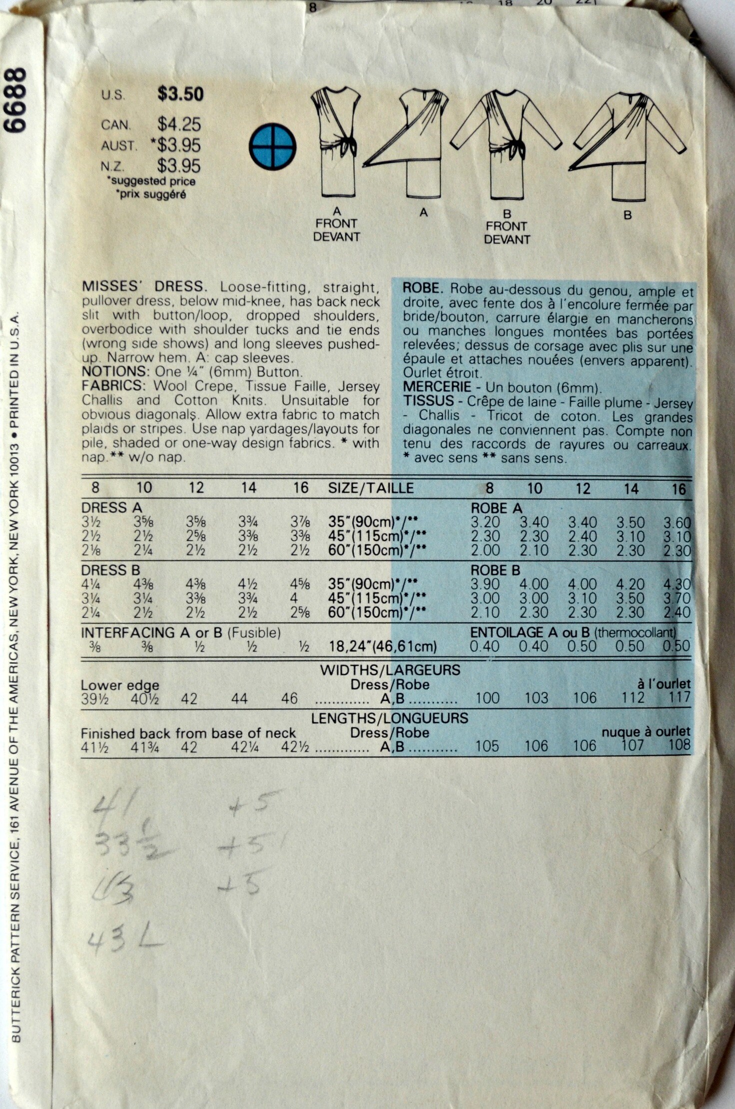 1980s Butterick Vintage Sewing Pattern 6688 Size 14 - Etsy