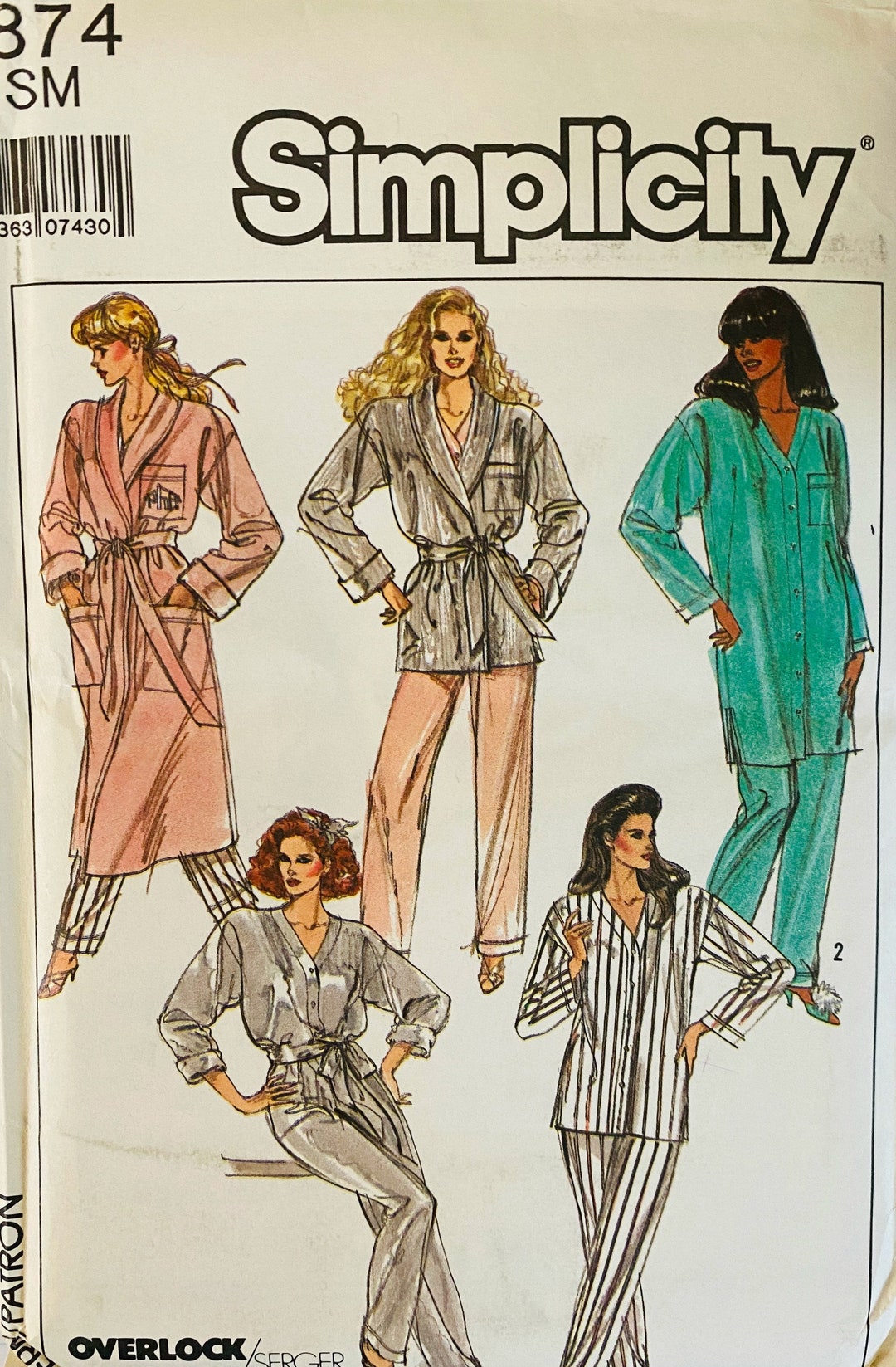 Uncut 1980s Simplicity Vintage Sewing Pattern 8874 Size S Misses' Robe ...