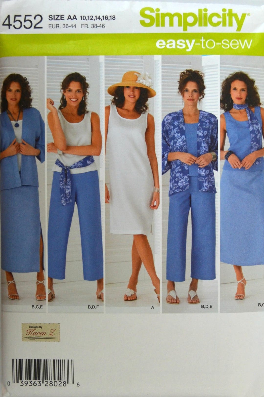 Uncut 2005 Simplicity Sewing Pattern 4552 Size 10-12-14-16-18 Misses ...