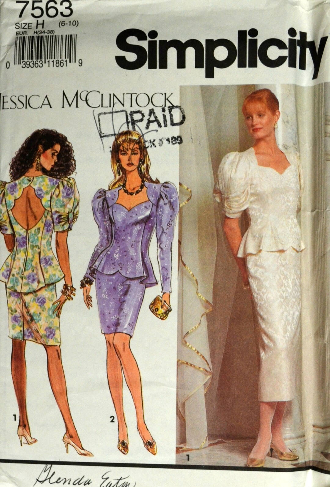 Uncut 1990s Simplicity Vintage Sewing Pattern 7563 Misses' Lined Two ...
