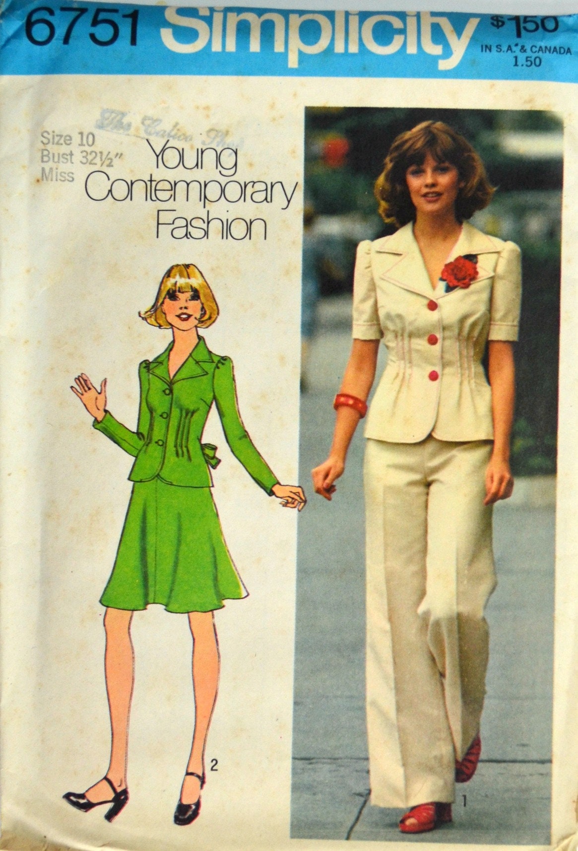 Uncut 1970s Simplicity Vintage Sewing Pattern 6751, Size 10 Misses ...