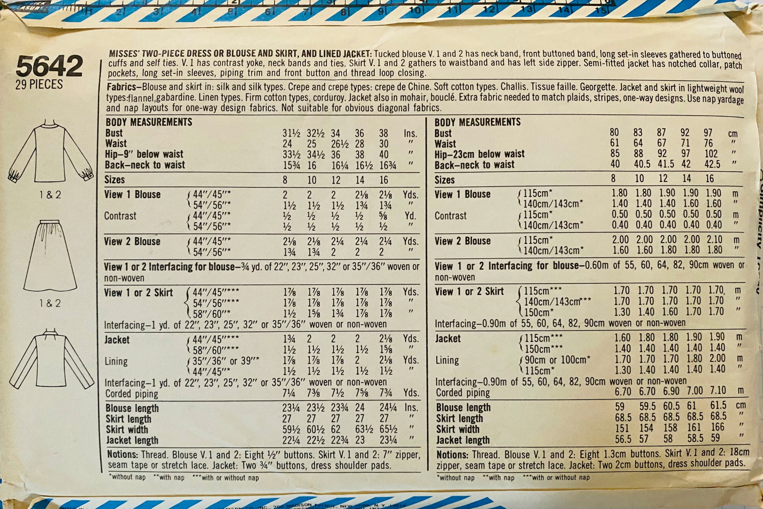 Uncut 1980s Simplicity Vintage Sewing Pattern 5652 Size 10 Misses' Two ...