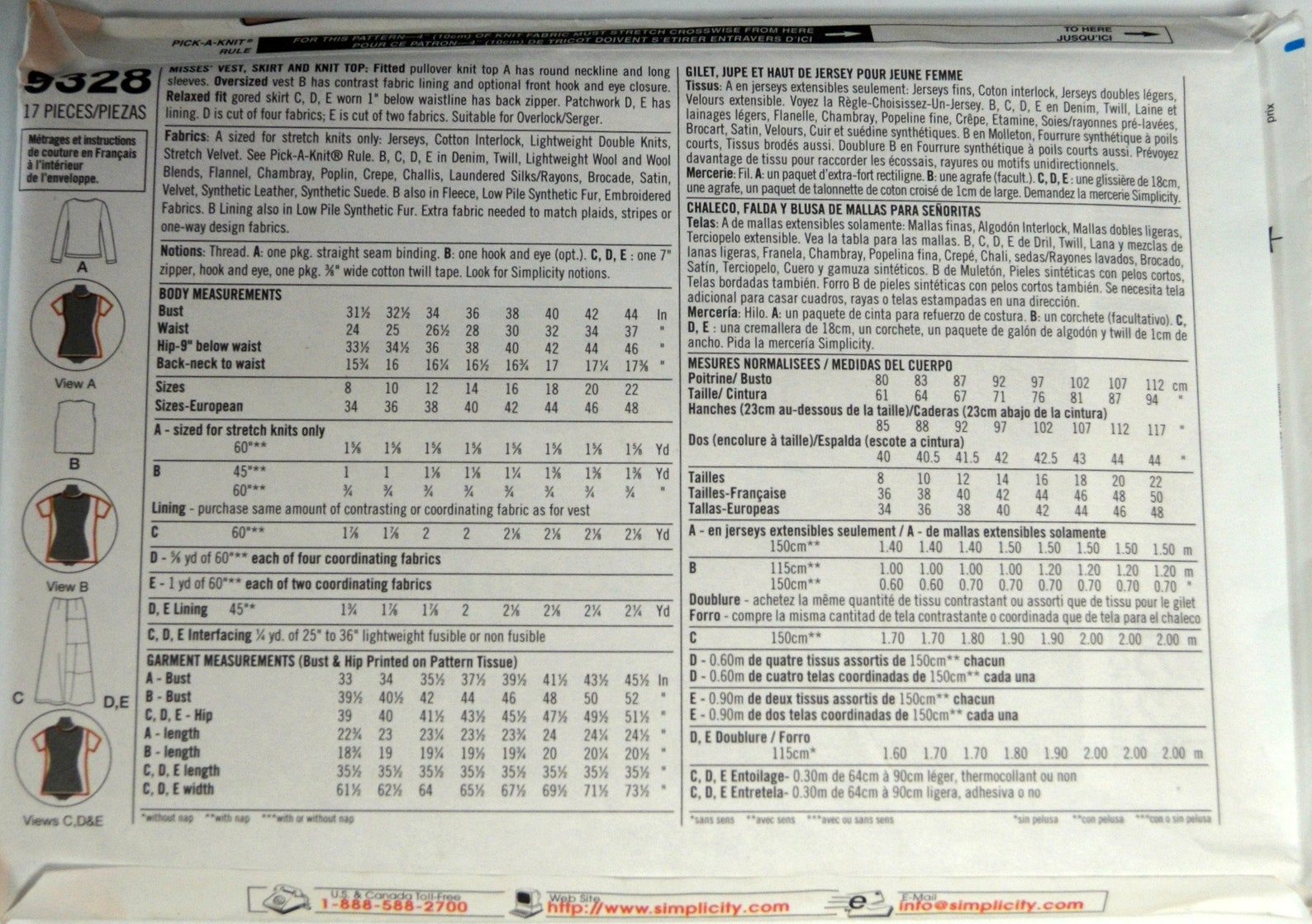 Uncut 2000 Simplicity Sewing Pattern 9328 Size 8-14 | Etsy