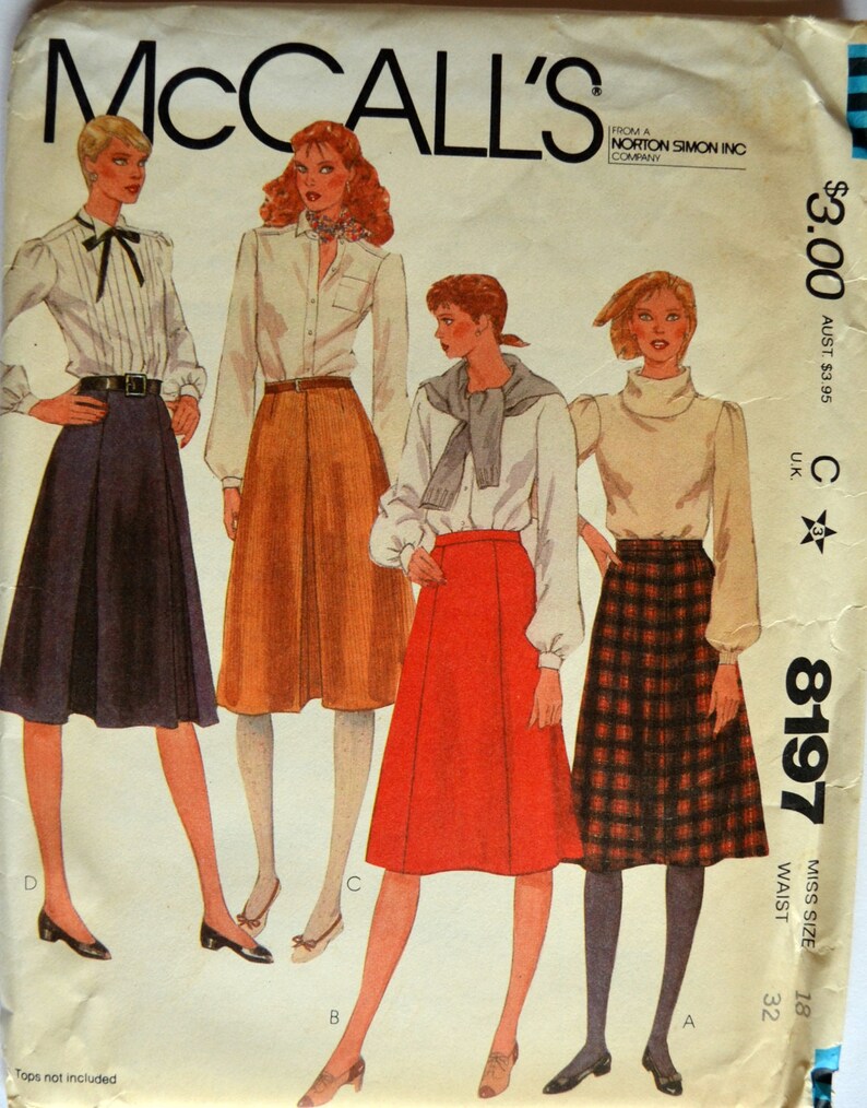 Uncut 1980s Mccall's Vintage Sewing Pattern 8197, Size 18 Misses ...