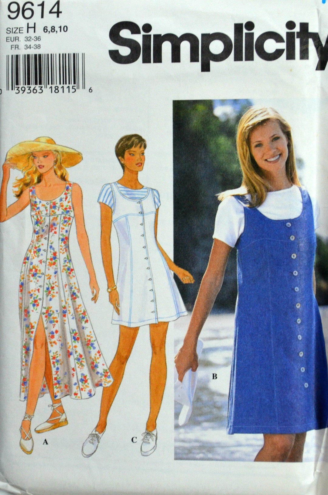 Uncut 1990s Simplicity Vintage Sewing Pattern 9614, Size 6-8-10 Misses ...