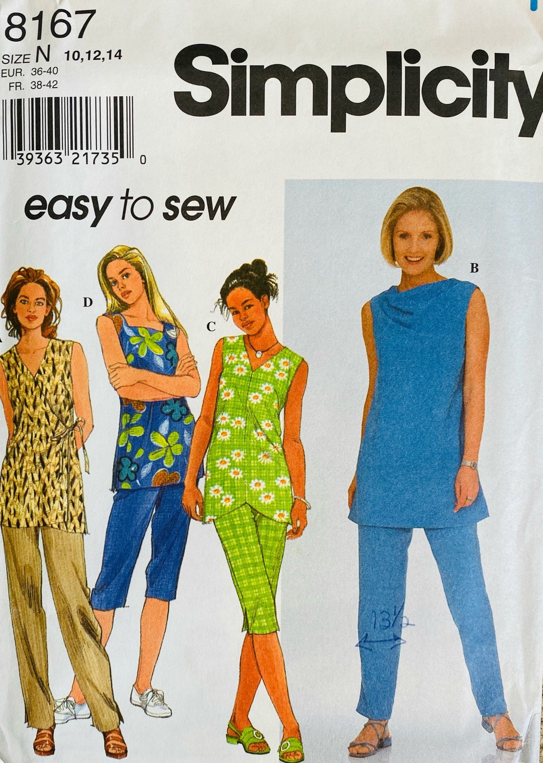 Uncut 1990s Simplicity Vintage Sewing Pattern 8167 Size - Etsy