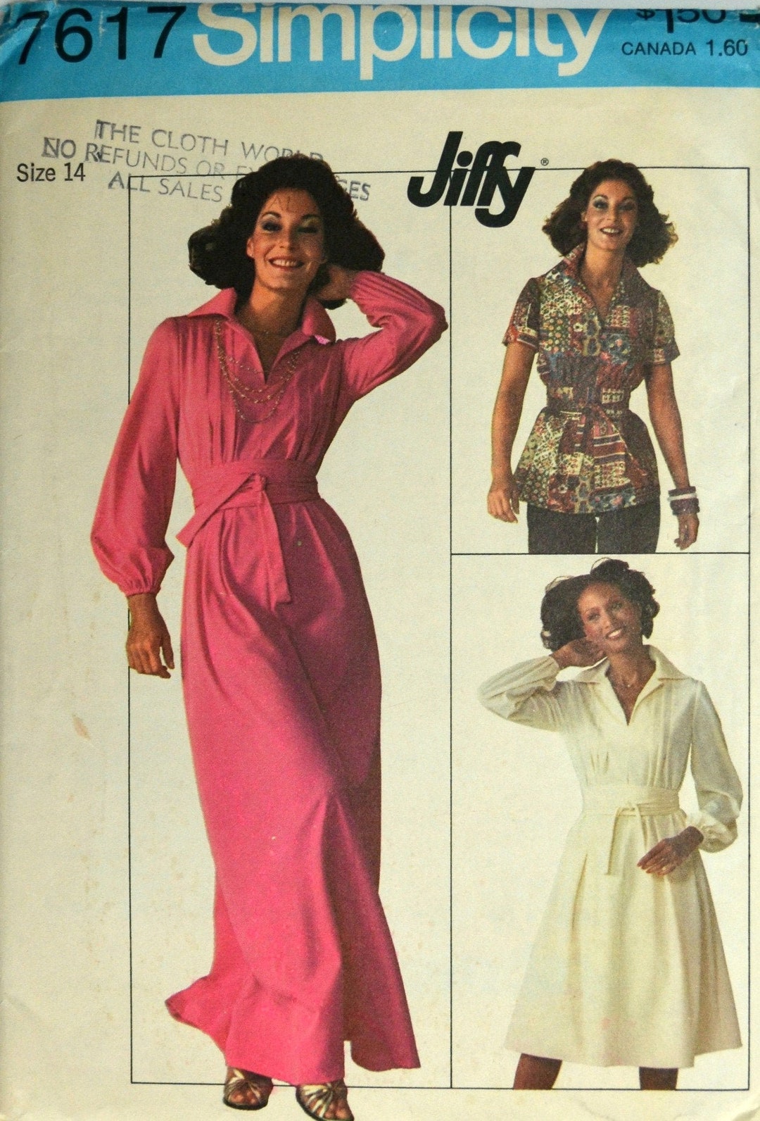 Uncut 1970s Simplicity Vintage Sewing Pattern 7617, Size 14 Misses ...