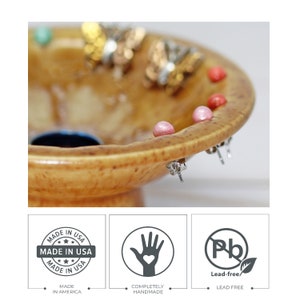 Earring Bowl Pottery, Jewelry Dish Ceramic, Earring Holder Stand ...