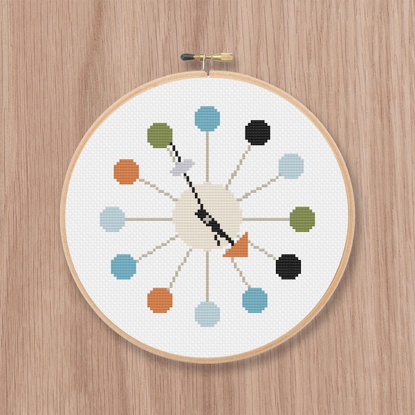 Clock Cross Stitch - Etsy