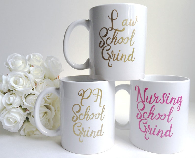 School Grind Glossy White Coffee/tea Mug-pharm Med Nursing - Etsy