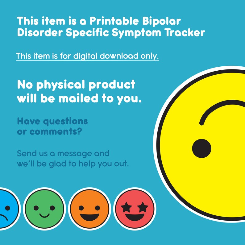 Bipolar Disorder Mood Tracker Printable Self Care Triggers - Etsy Bipolar Disorder Mood Tracker Printable Self Care Triggers - Etsy