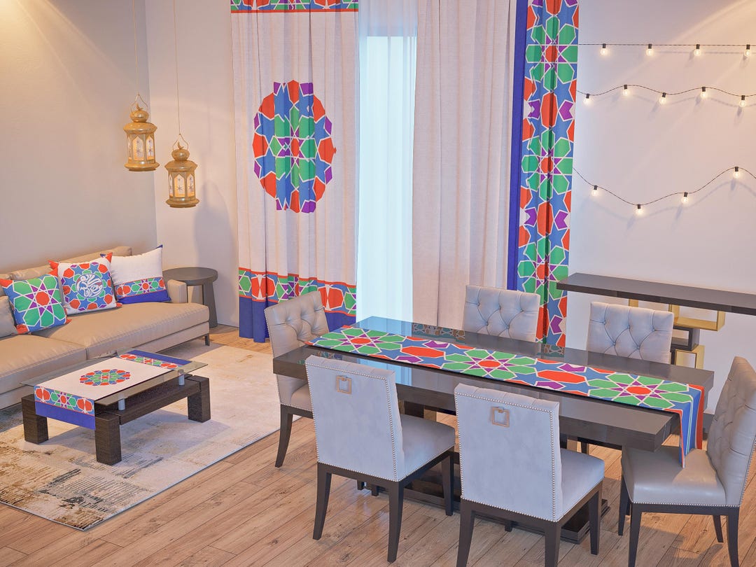 Ramadan Mubarak Textile Set | Islamic Home Decoration | Eid Decor Gift ...