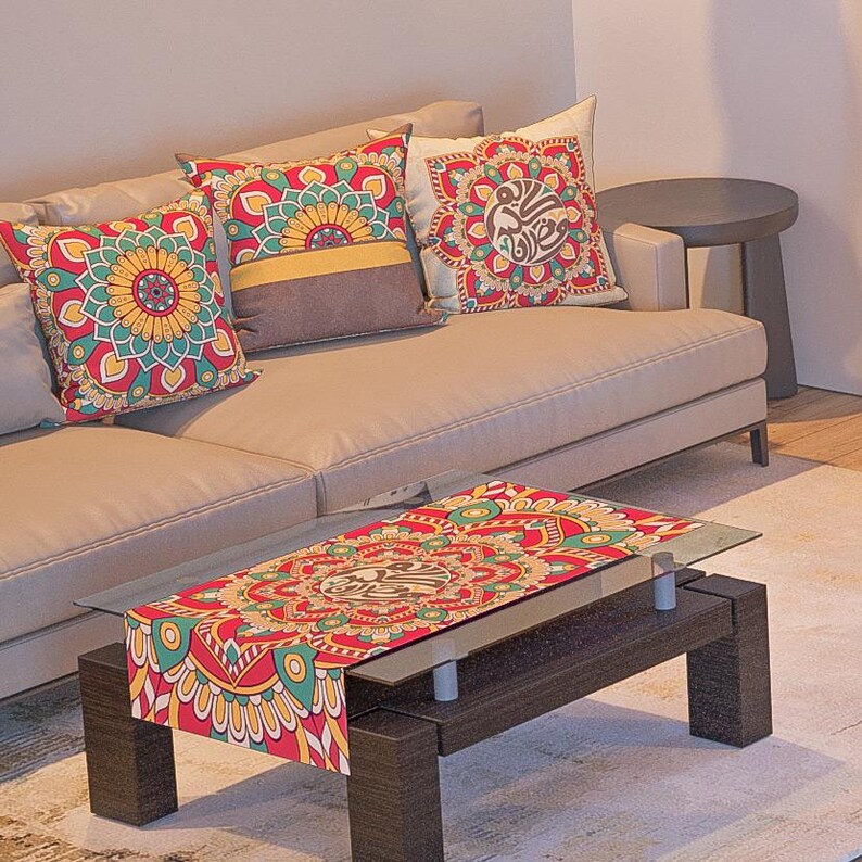 Ramadan Mubarak Textile Set | Islamic Home Decoration | Eid Decor Gift ...