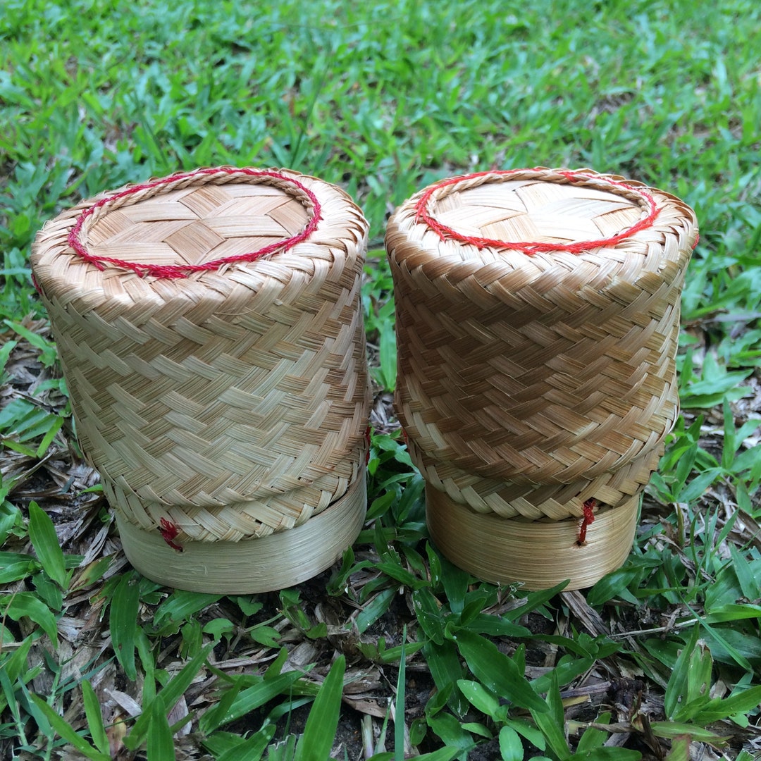 Pack of 2 Bamboo Sticky Rice Serving Box Sticky Rice - Etsy