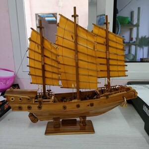 Traditional Wooden Junk Model Ship Model Home Decor 51 Cm - Etsy