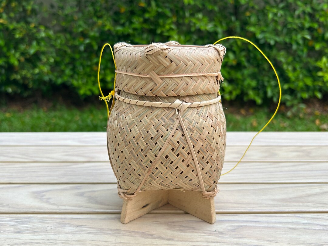 Small Bamboo Sticky Rice Box Storage Basket - Etsy