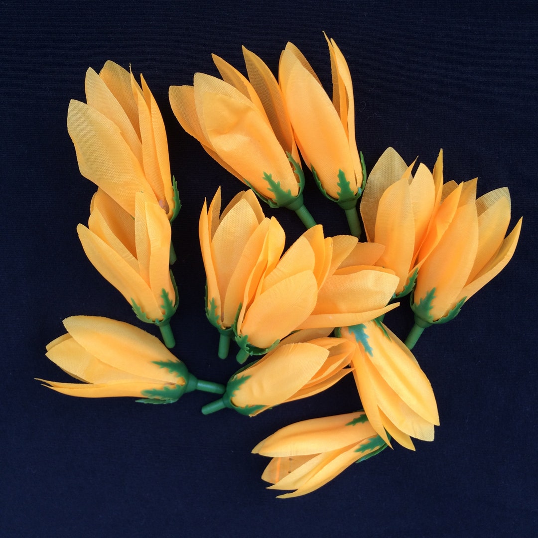 50 PCS Artificial Champaka Fake Fabric Flower for Making Garland - Etsy