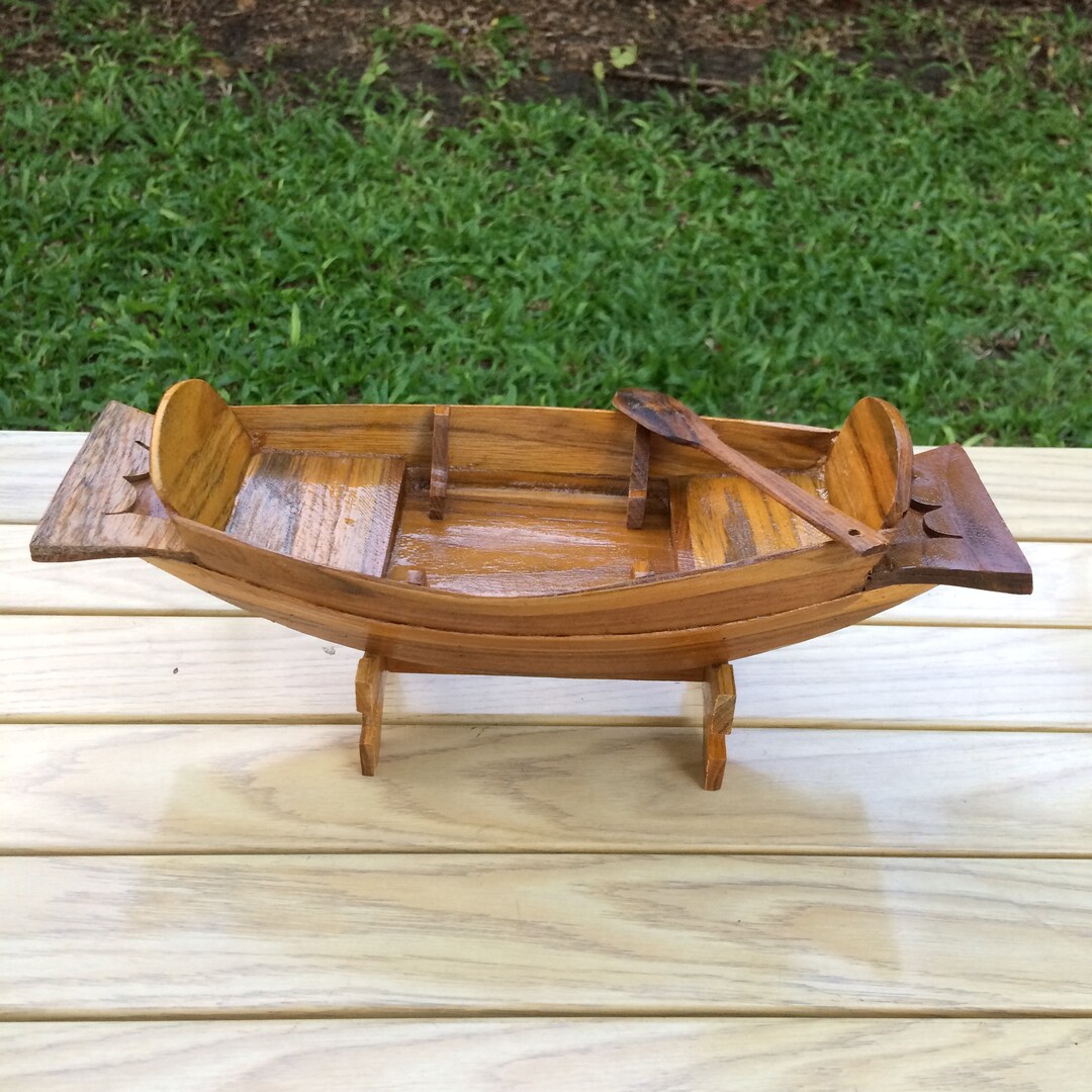 Wood Rowboat Model Ship Model With Stand Collectible Toy Home Decor - Etsy